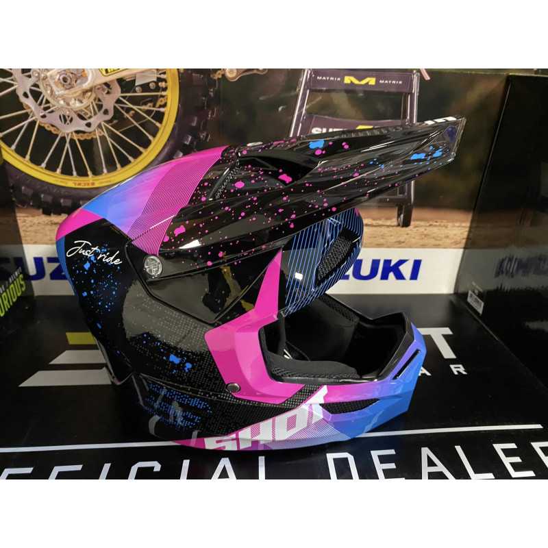 CASQUE SHOT MOTO CROSS FURIOUS MATRIX VIOLET|mx-moto.fr